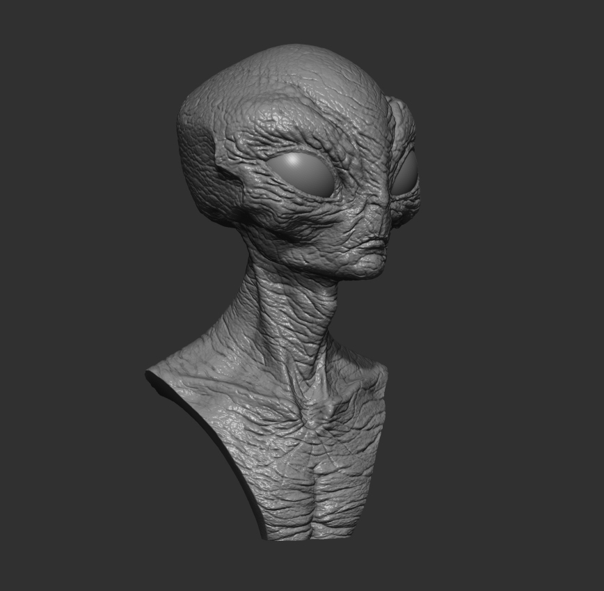 Grey Alien Bust | 3D models download | Creality Cloud