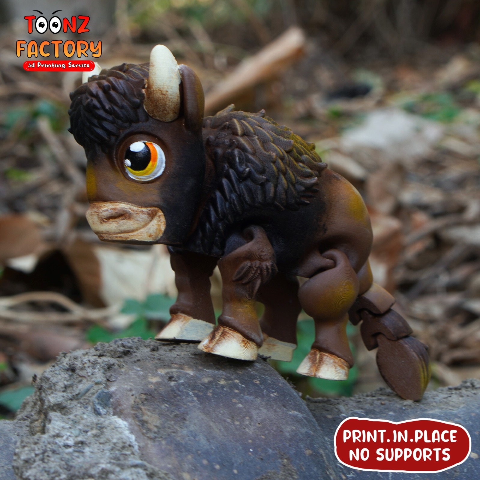 PRINT IN PLACE CUTE FLEXI BISON | 3D models download | Creality Cloud