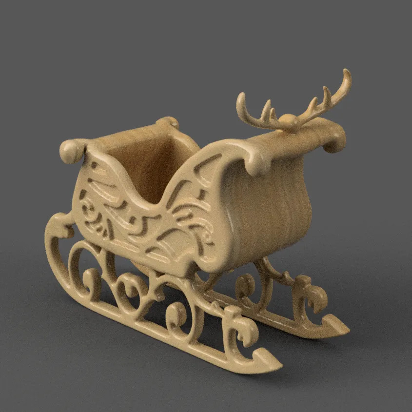 anta Sleigh Christmas Decorations planter - vase - garden 14 | 3D ...