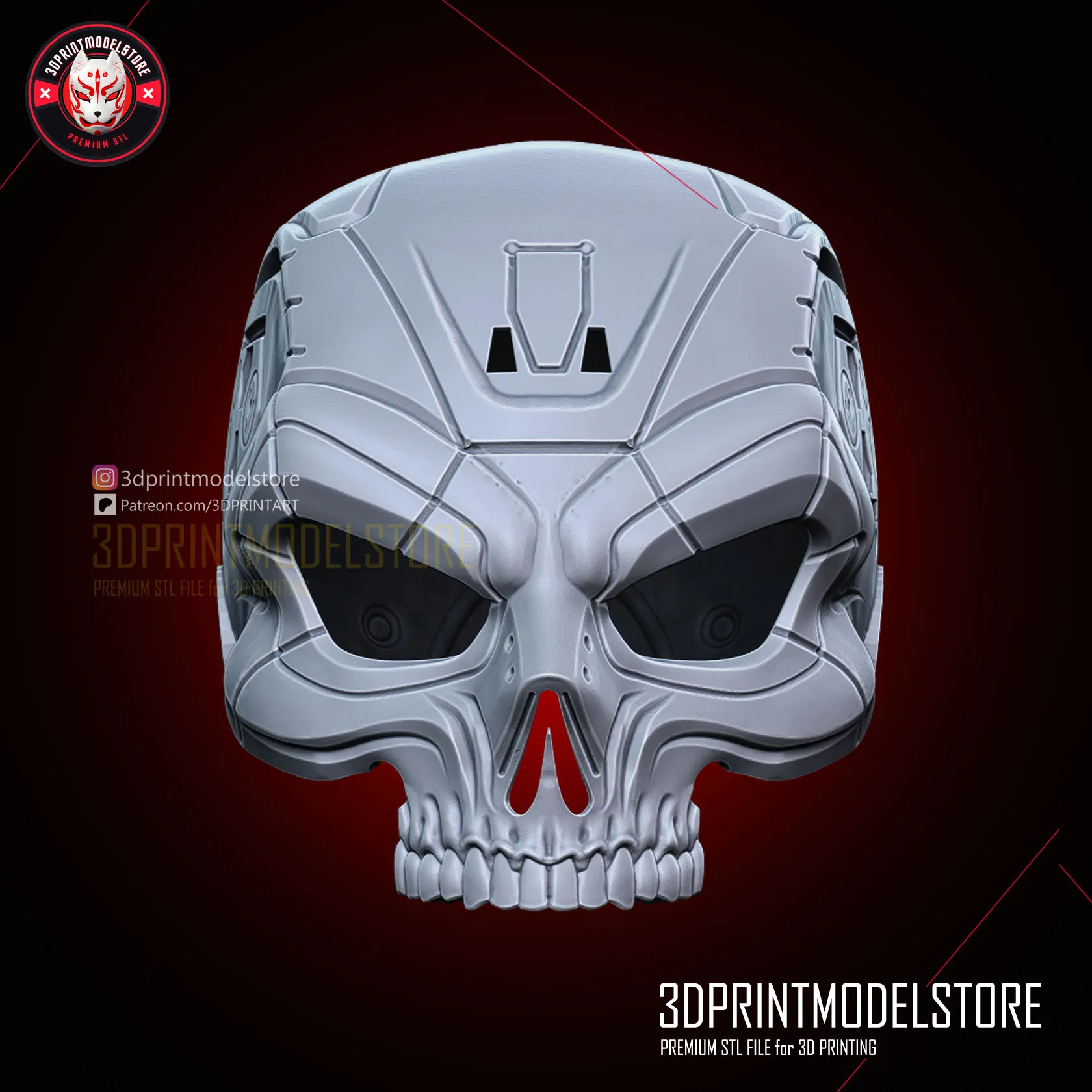 Cosplay STL Download - Terminator Zero Half Mask - Premium STL for ...