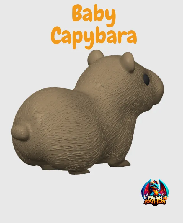 Other STL Download - Cute Baby Capybaraby Mesh Mayhem