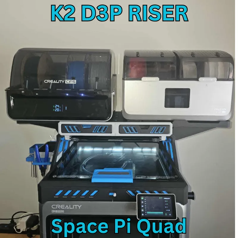 3D Printer Files | 3MF File | K2 D3P riser -Quad Space Pi shelf ...