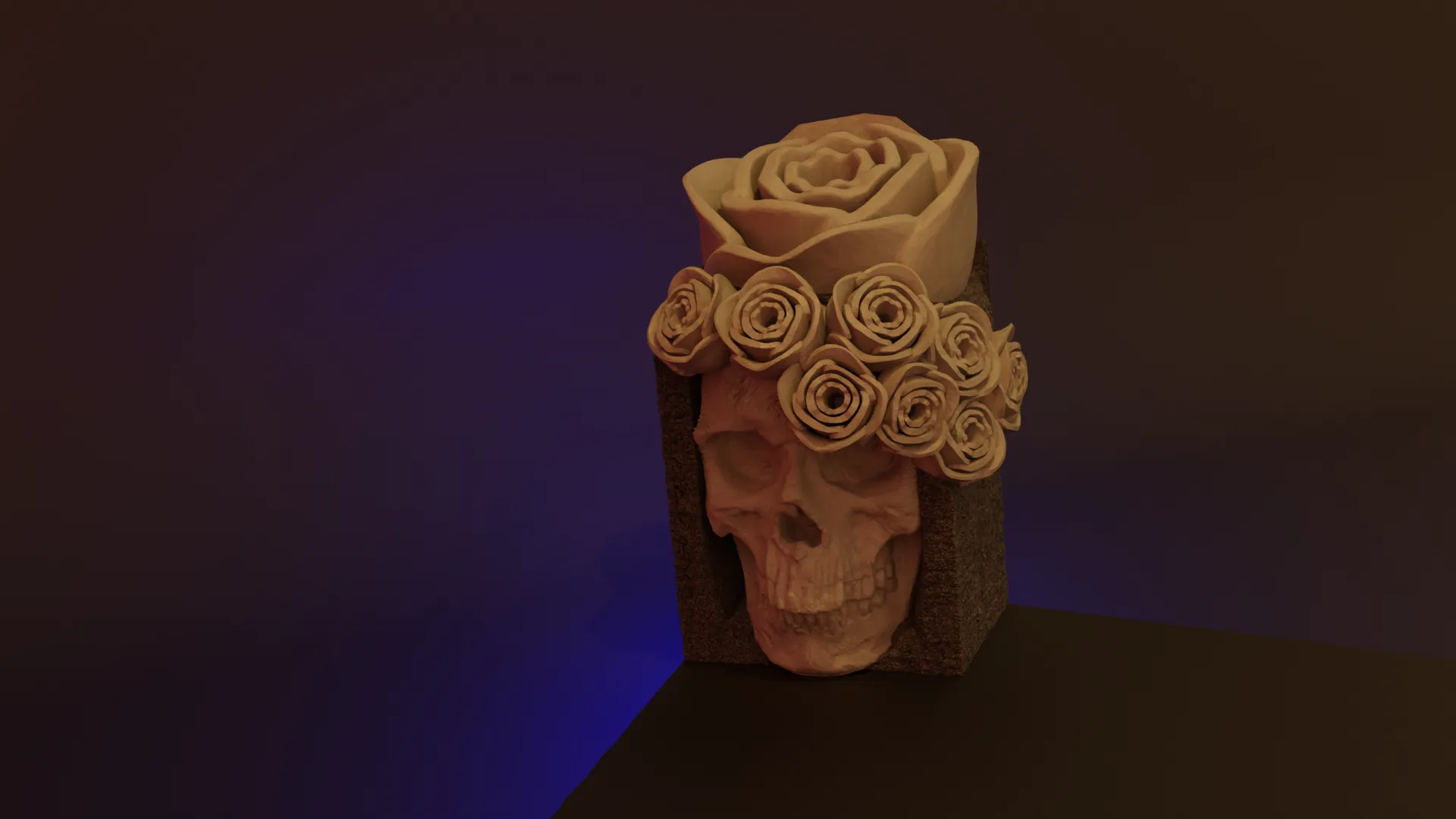 Rose Skull Book Nook with runes | 3D models download | Creality Cloud