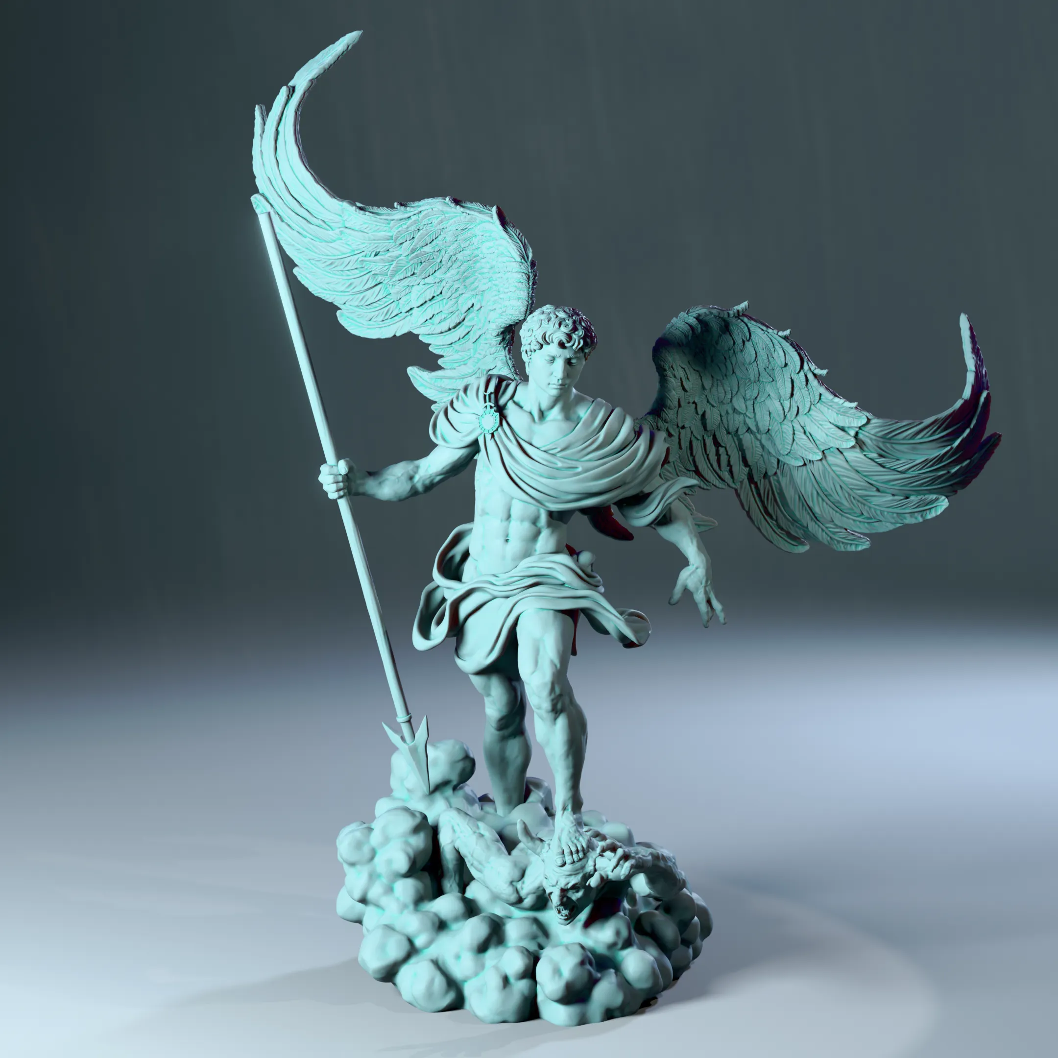3D Printer Files | 3MF File | Archangel Sculpture – Archangel Defeating ...