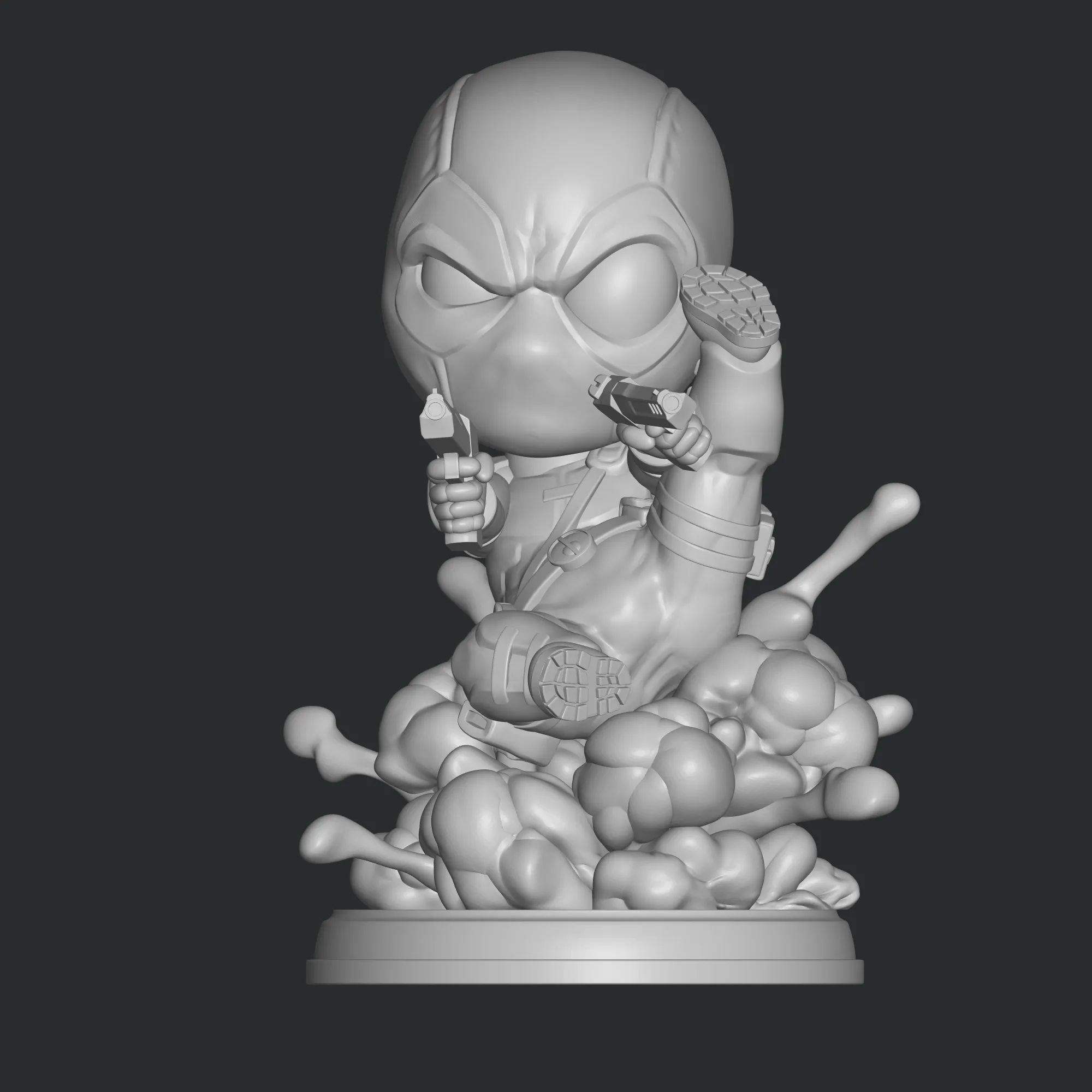 Characters & Creatures STL Download - Mini Deadpool statue stl file 3d ...