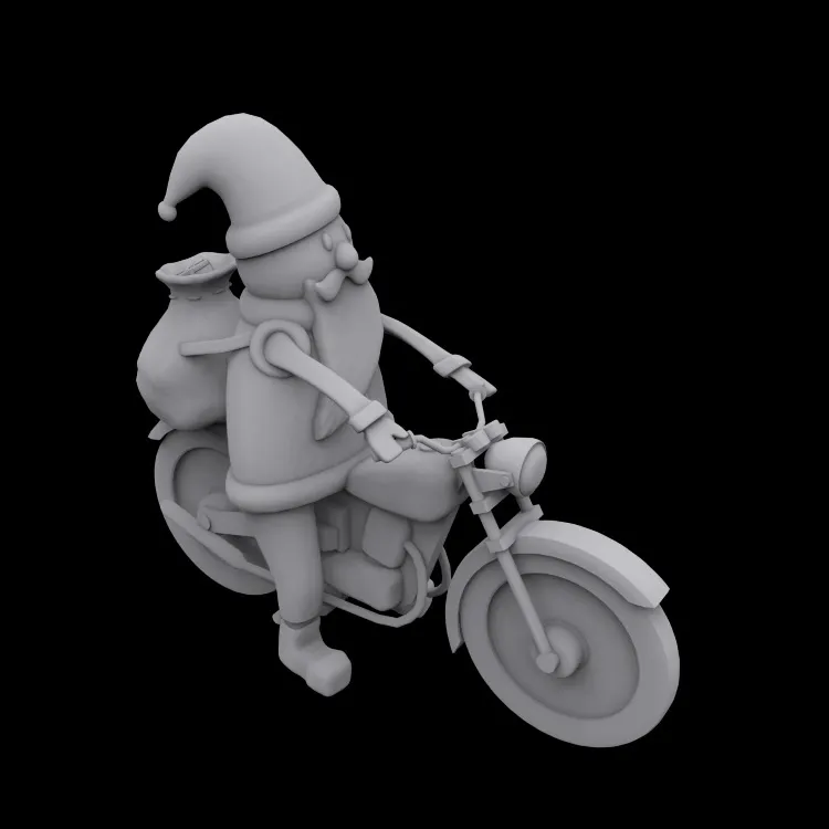 3D Printer Files | 3MF File | Santa on Motorcycle | Creality Cloud