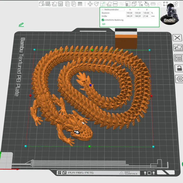 3D Printer Files | 3MF File | Spiky Mountain Dragon - Extra Long Version | Creality Cloud