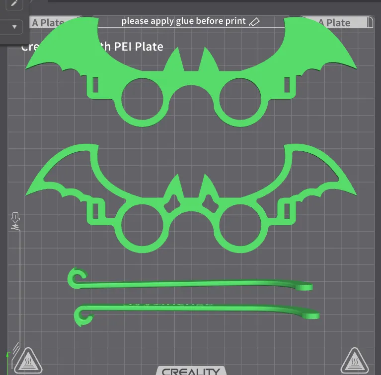 3D 프린터 도면 | 3MF 파일 다운로드 | Bat Glasses | Creality Cloud