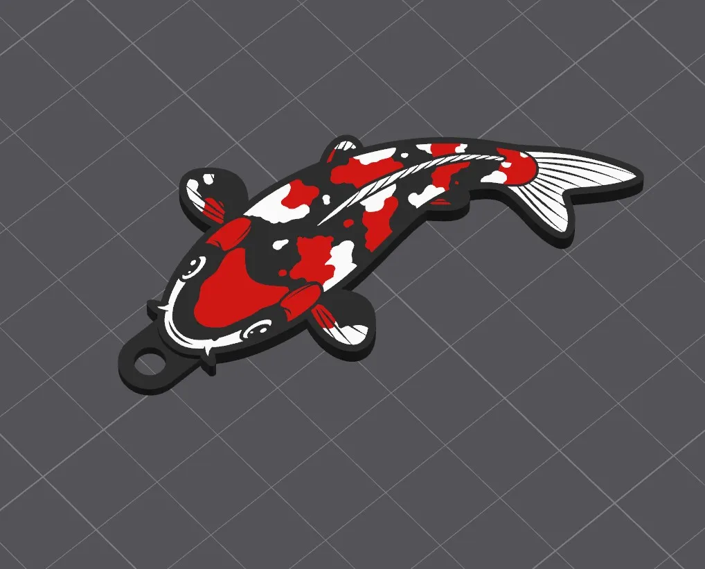 3D Printer Files | 3MF File | Showa Koi Keychain / Keyring | Creality Cloud