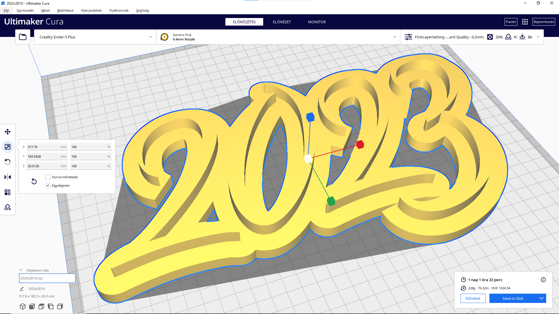 2023 (Creative 3D text) | 3D models download | Creality Cloud