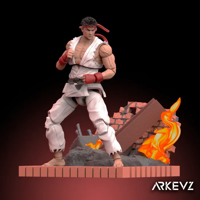 Characters & Creatures STL Download - Action Figure Ryu Street ...