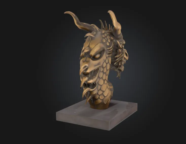 3D Printer Files | 3MF File | Double sided face dragon | Creality Cloud
