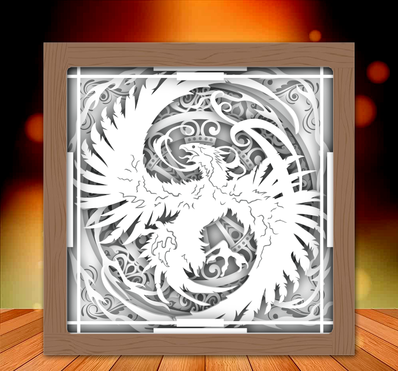 Phoenix Reborn light box (shadow box) | 3D models download | Creality Cloud
