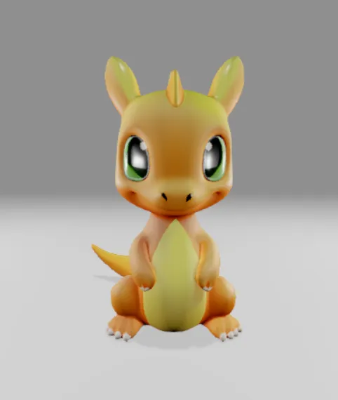 Characters & Creatures STL Download - Cute Little Dragonby Cad Kings
