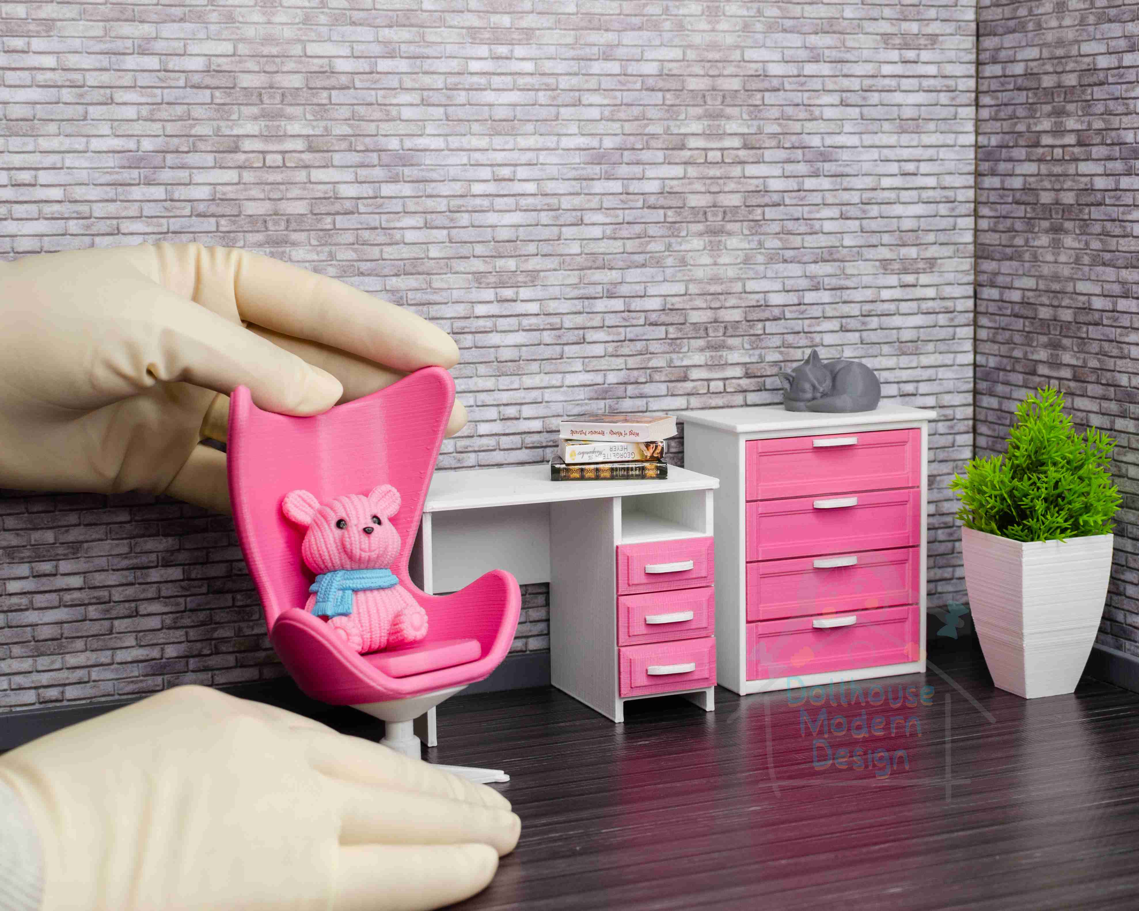 Dollhouse Miniature Office Swivel Chair 1:12 scale furniture | 3D ...