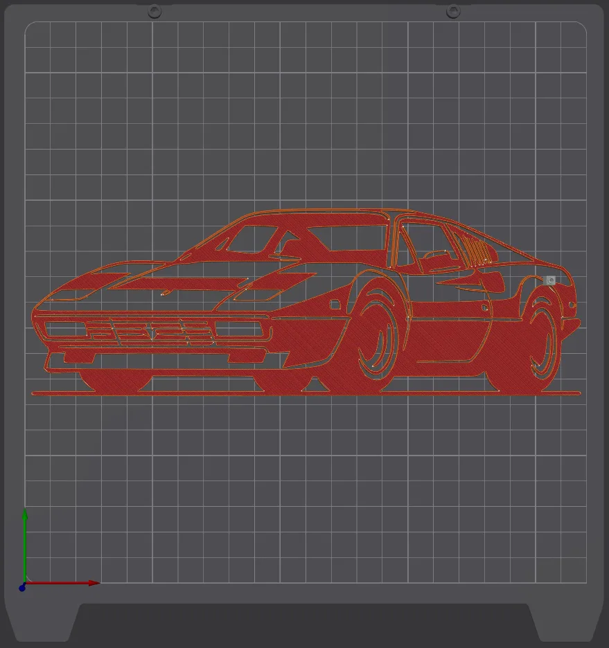 3D Printer Files | 3MF File | FERRARI 308 GTB - 2D WALL ART #3 ...