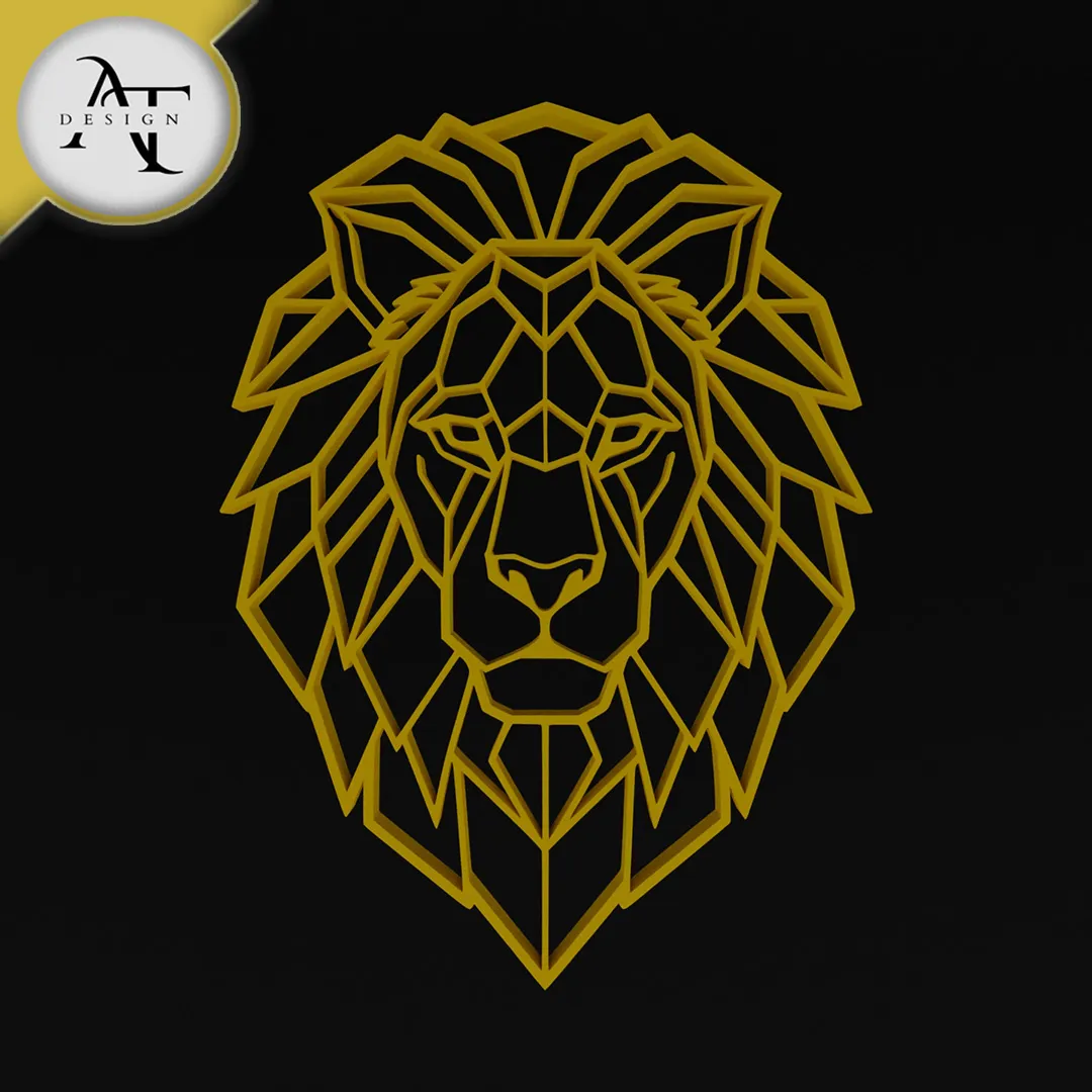 Home Decorations & Ornaments STL Download - Lion - Geometric - 2D Wall ...