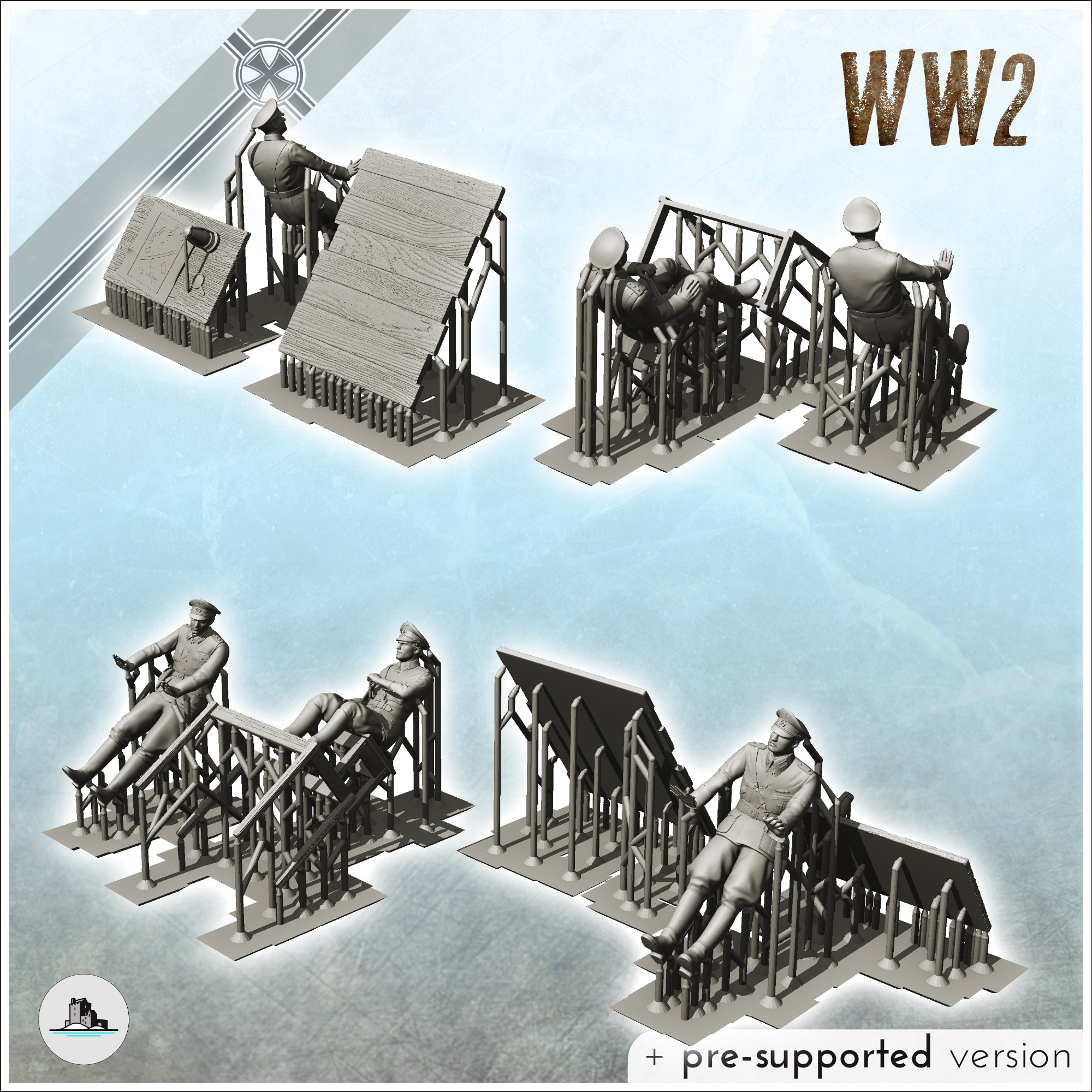 German staff around a table with map (12) - WW2 Terrain fig | 3D models ...