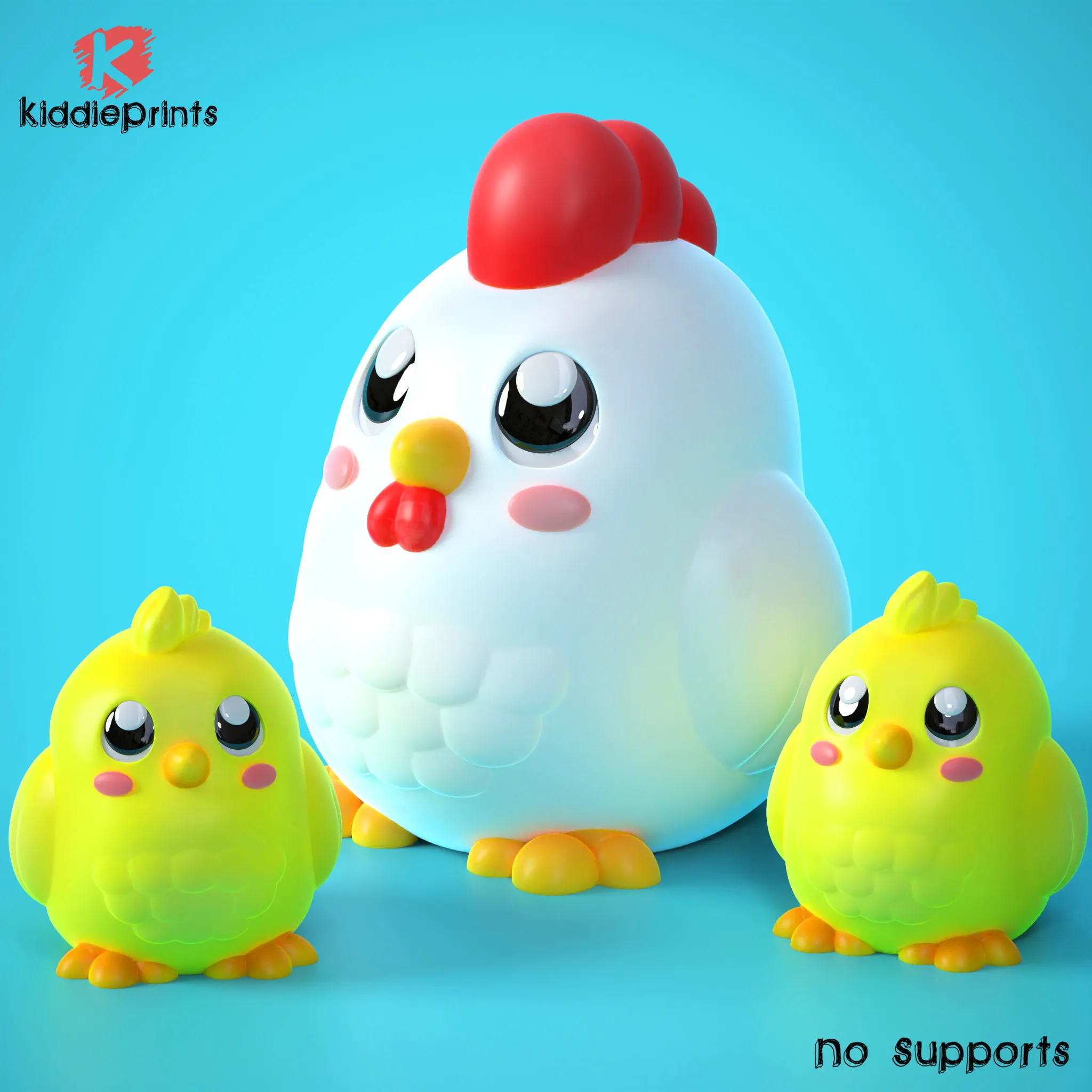 3D Printer Files | 3MF File | CUTE TINY HEN AND CHICK ( NO SUPPORTS ...