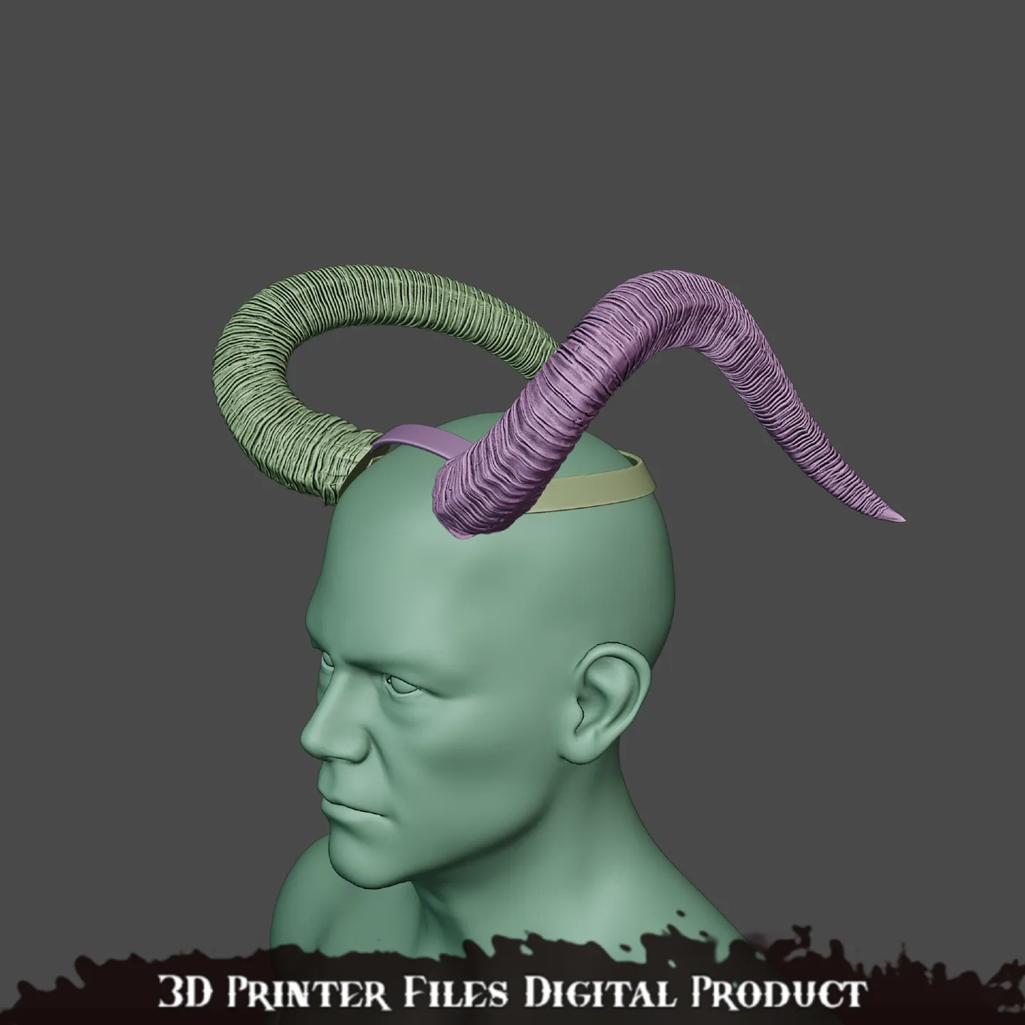 Cosplay STL Download - Fantasy Devil Wyll Horns Baldurs Gate 3by Krotek-inc