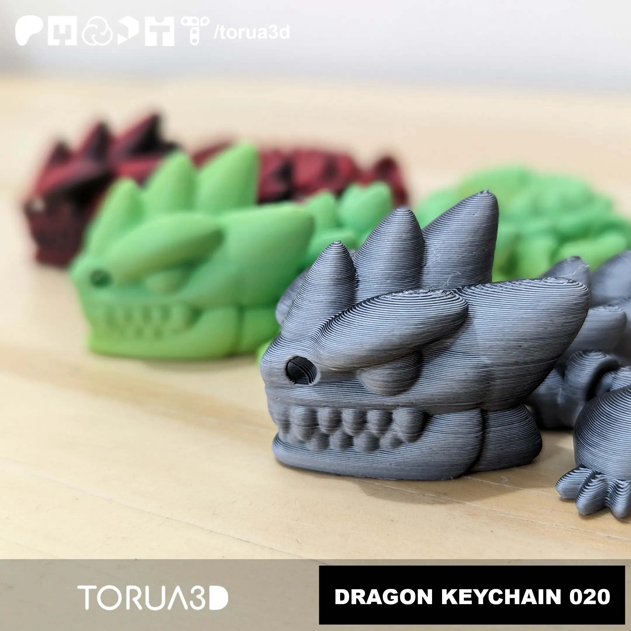 Jewelry & Accessories STL Download - Articulated Dragon Keychain 020 ...