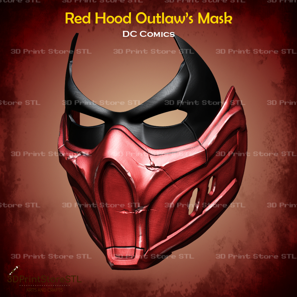 Red Hood Outlaw Mask Cosplay DC Comics - STL File | 3D models download ...