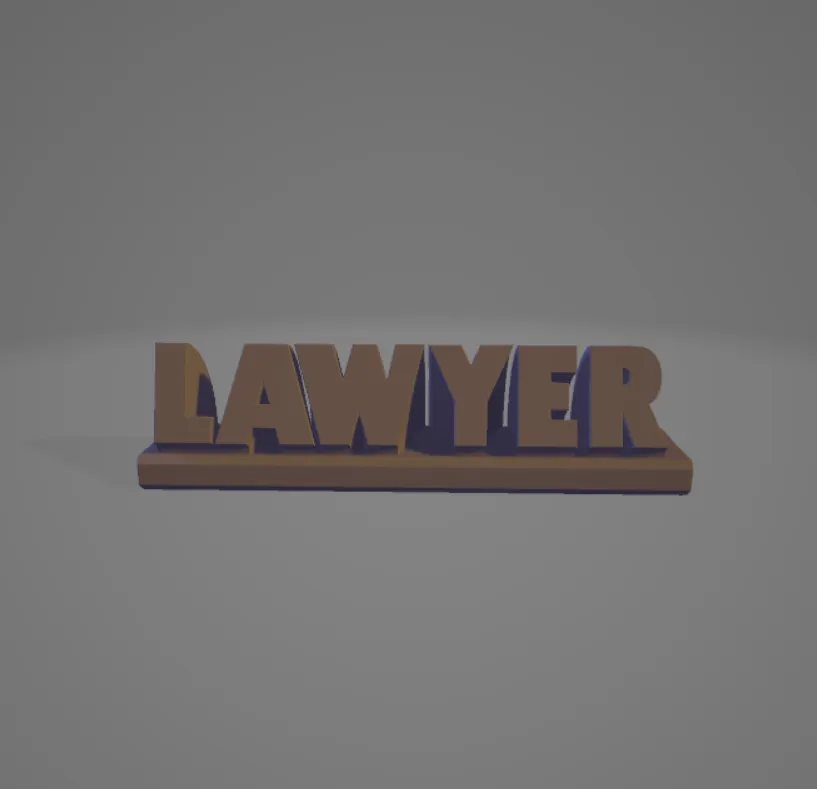 Other STL Download - Lawyer Table Nameplateby 3D Artist