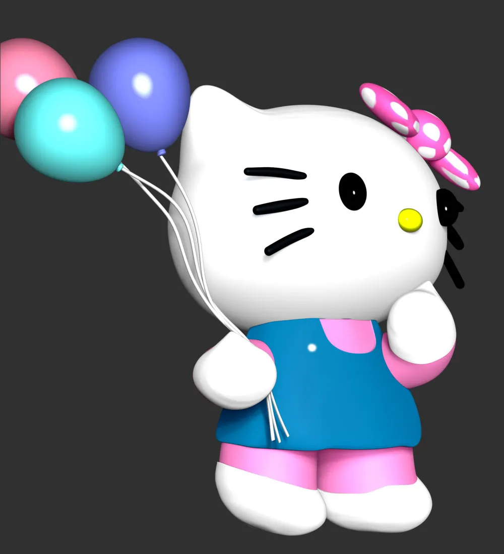 Other STL Download - Hello Kitty With Ballonsby LoveModels