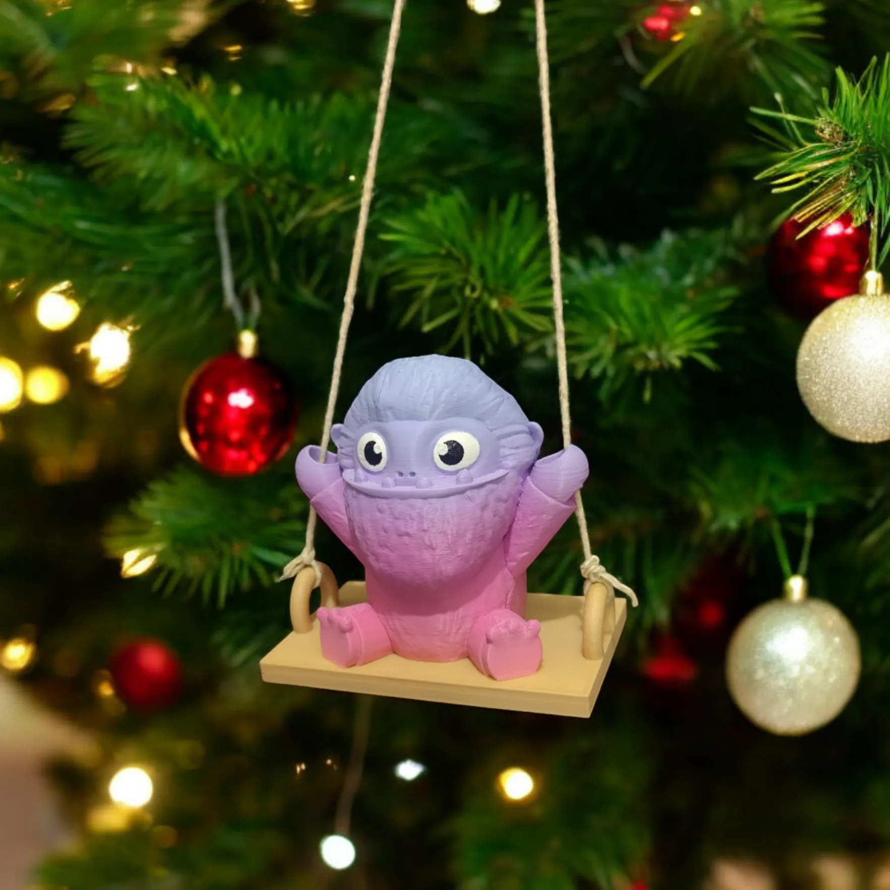 Characters & Creatures STL Download - Yeti on Swing ( Support Free )by ...