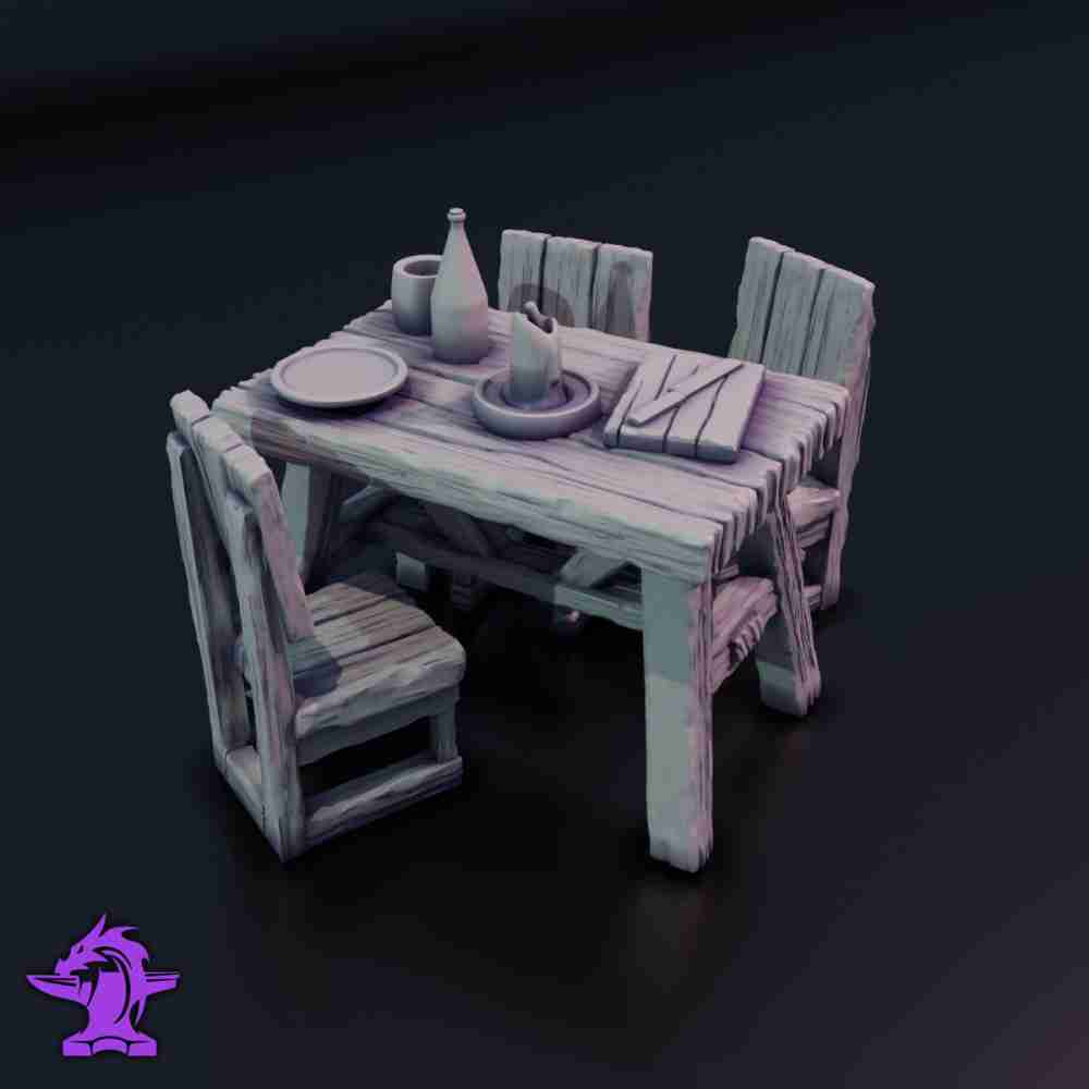 Peasant Table Set | 3D models download | Creality Cloud