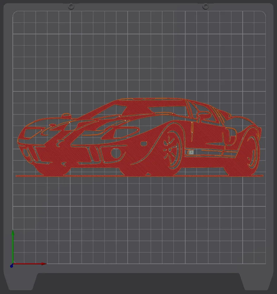 3D Printer Files | 3MF File | FORD GT40 VINTAGE - 2D WALL ART #1 ...