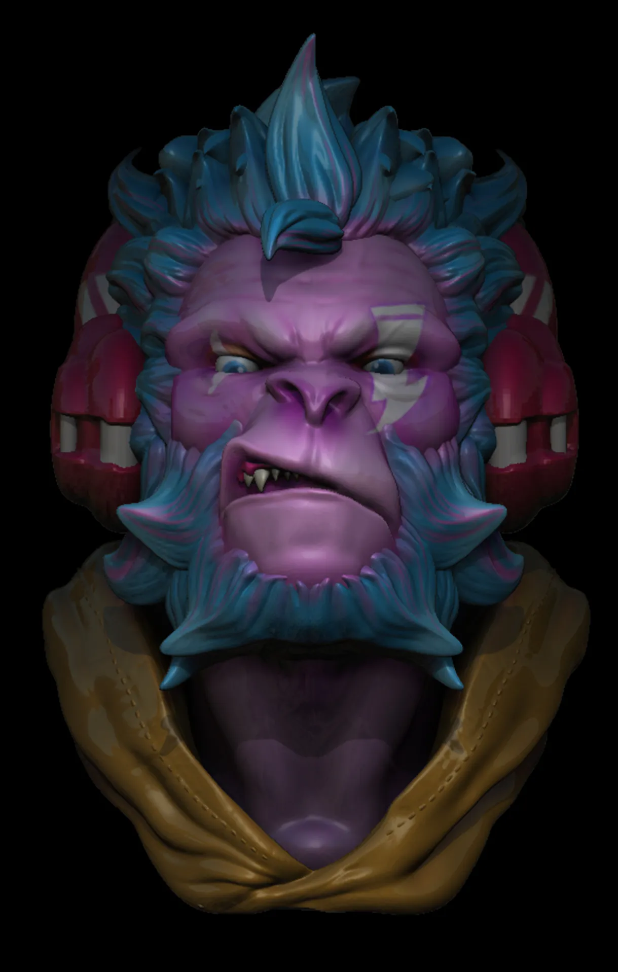 Sculptures & Artworks STL Descarga - Moonkz Funky Monkey Bust ...