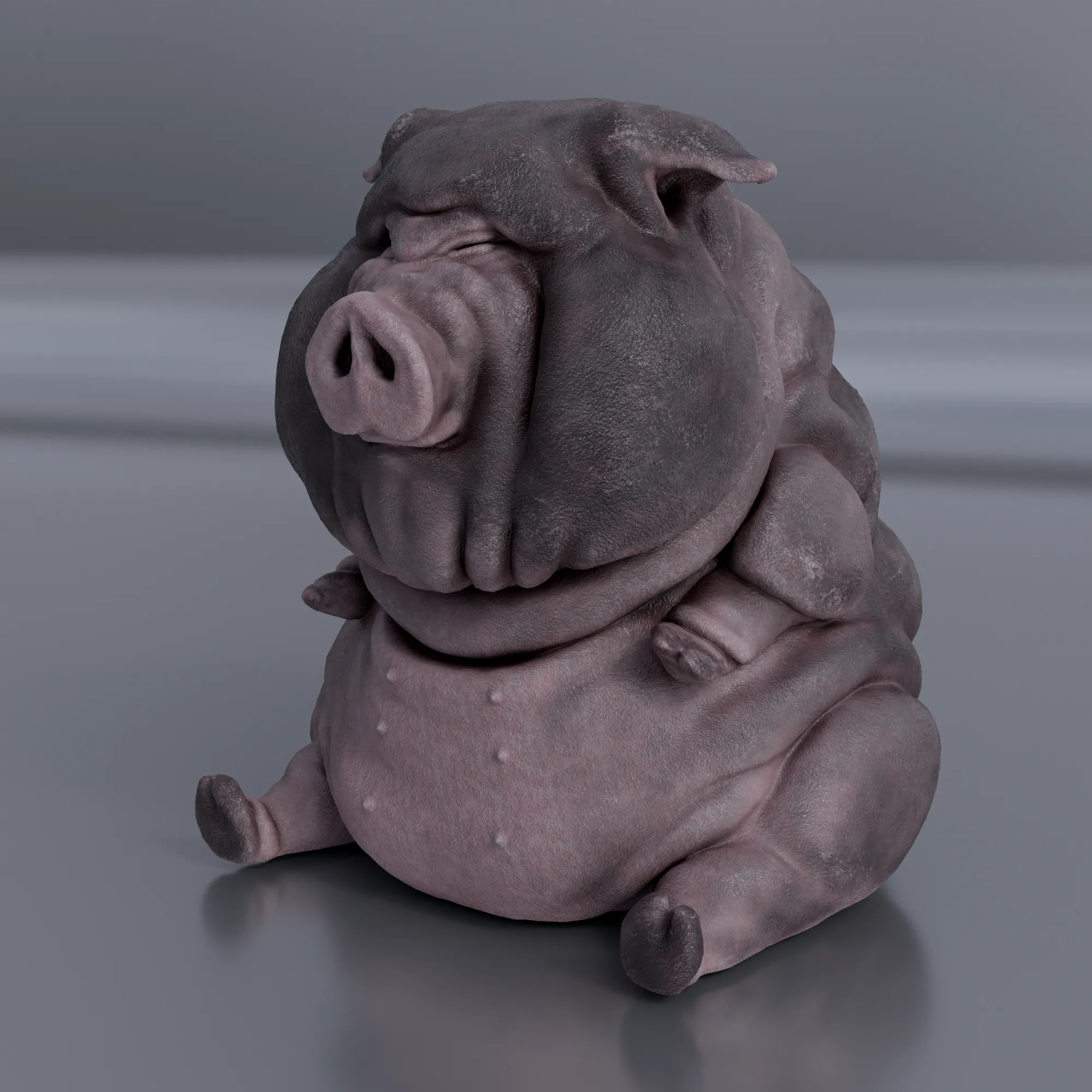 Characters & Creatures STL Download - OVERWEIGHT PIGby MirDraft