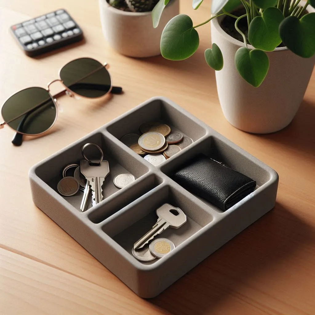 Home Decorations & Ornaments STL Download - Modern Key & Coin Tray ...