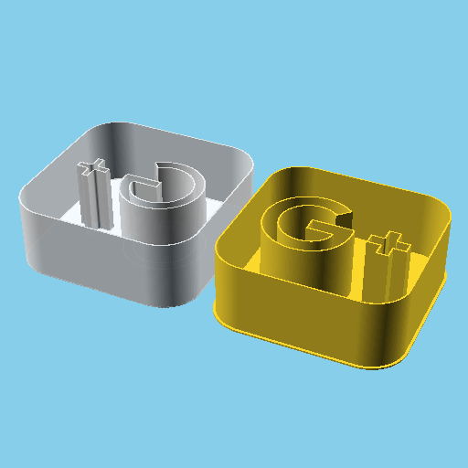 Square "Google +" logo, nestable box (v1) | 3D models download ...