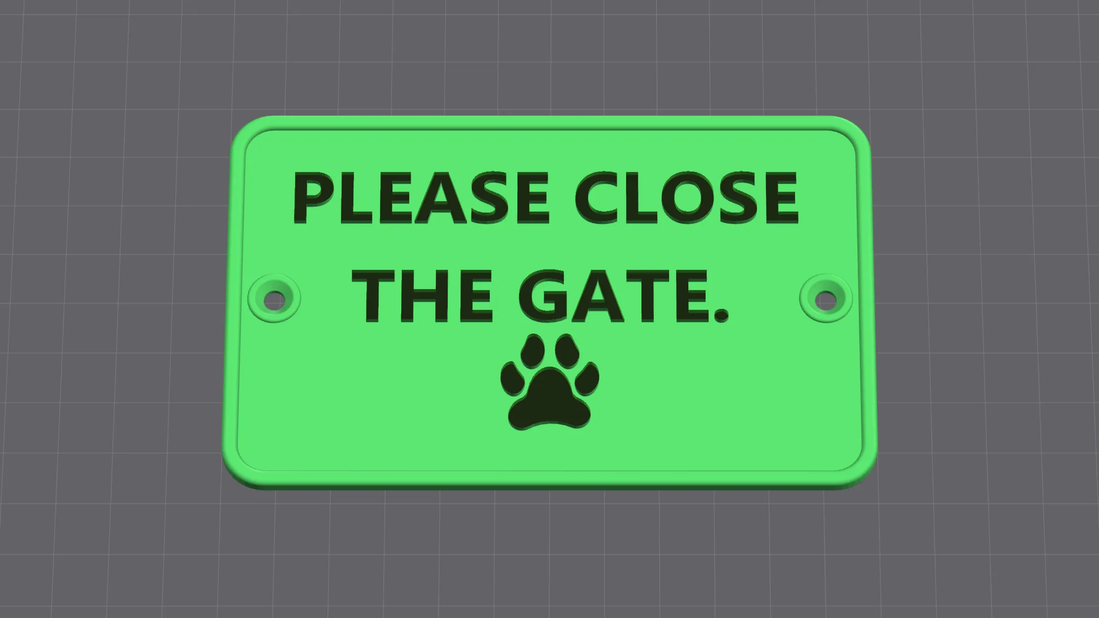 Home Decorations & Ornaments STL Download - Pease close the gate PAW ...