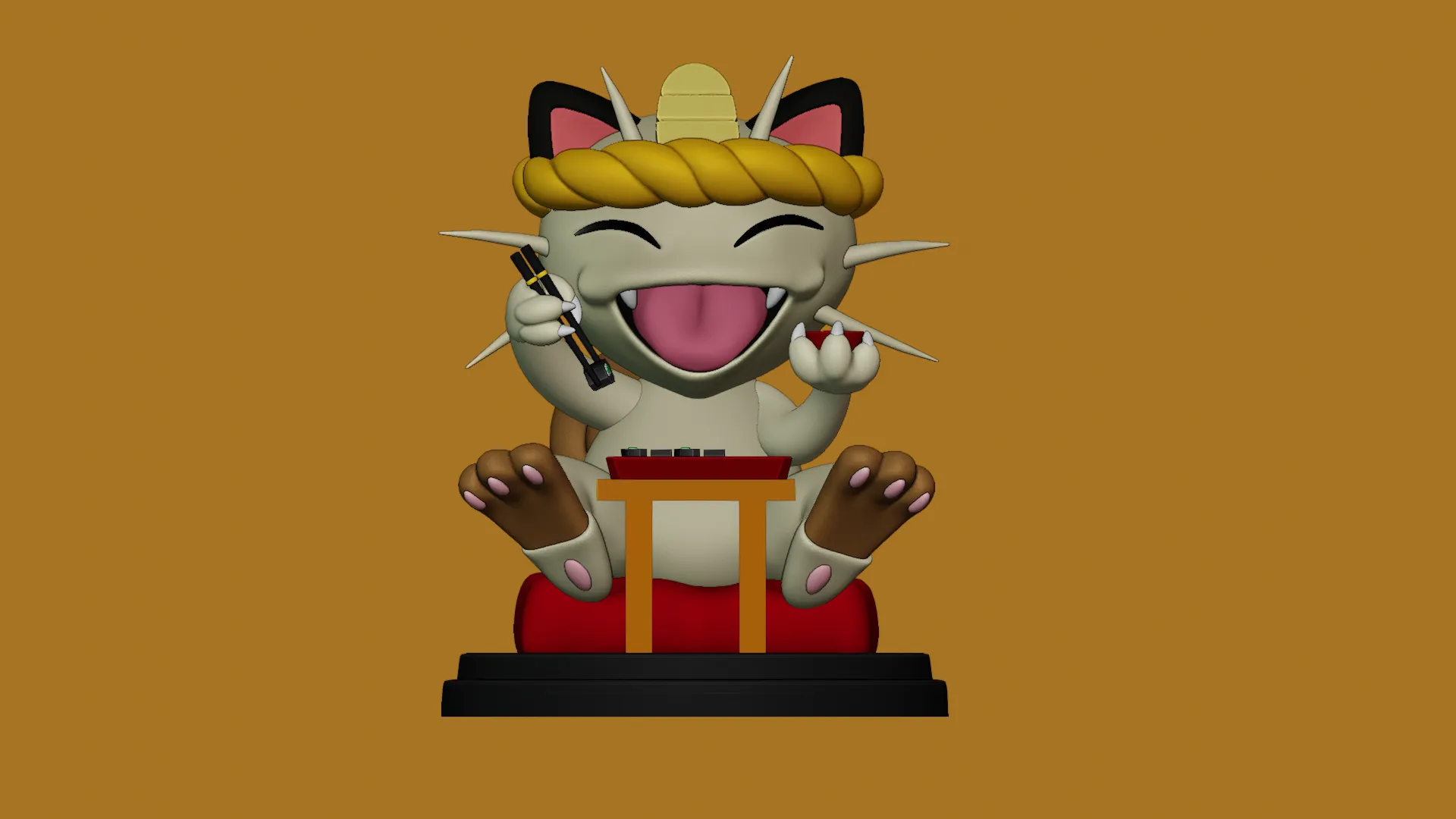Characters & Creatures STL Download - chef meowth - Pokemonby Jlo3d