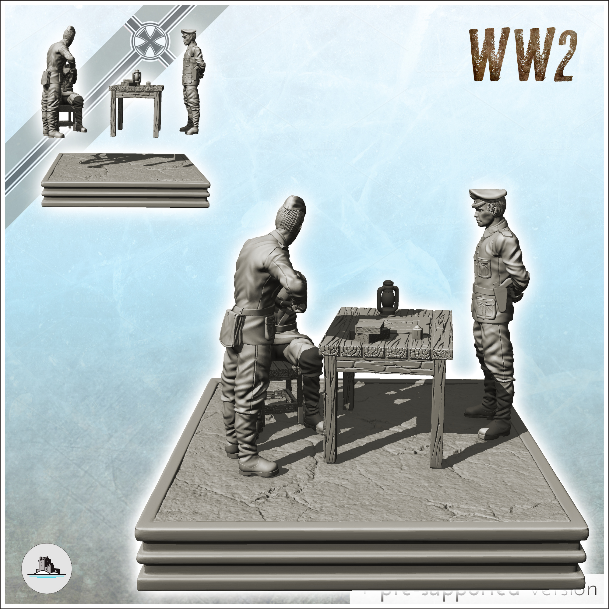 Interrogation scene with German soldier (7) - WW2 | 3D models download ...