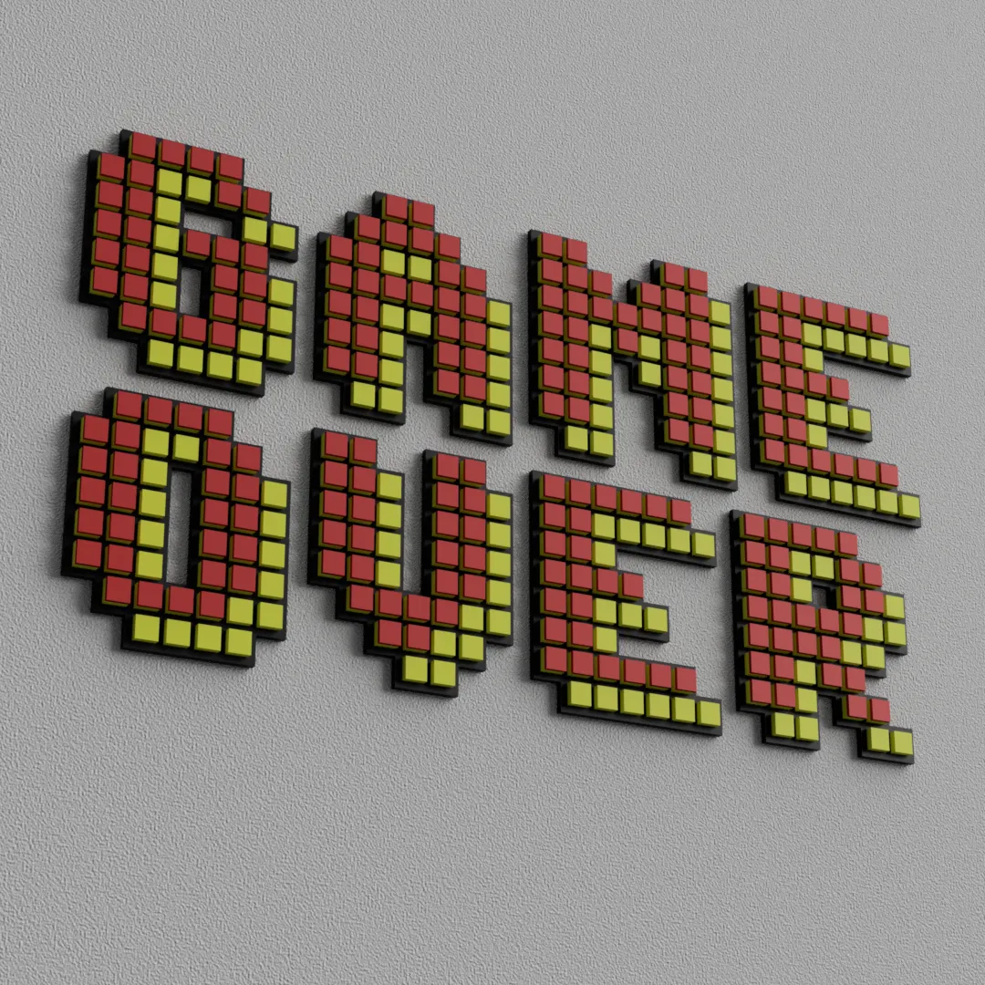 Other STL Download - Game Over - Gamer Wall Art - Decorby AA3DPRINTING
