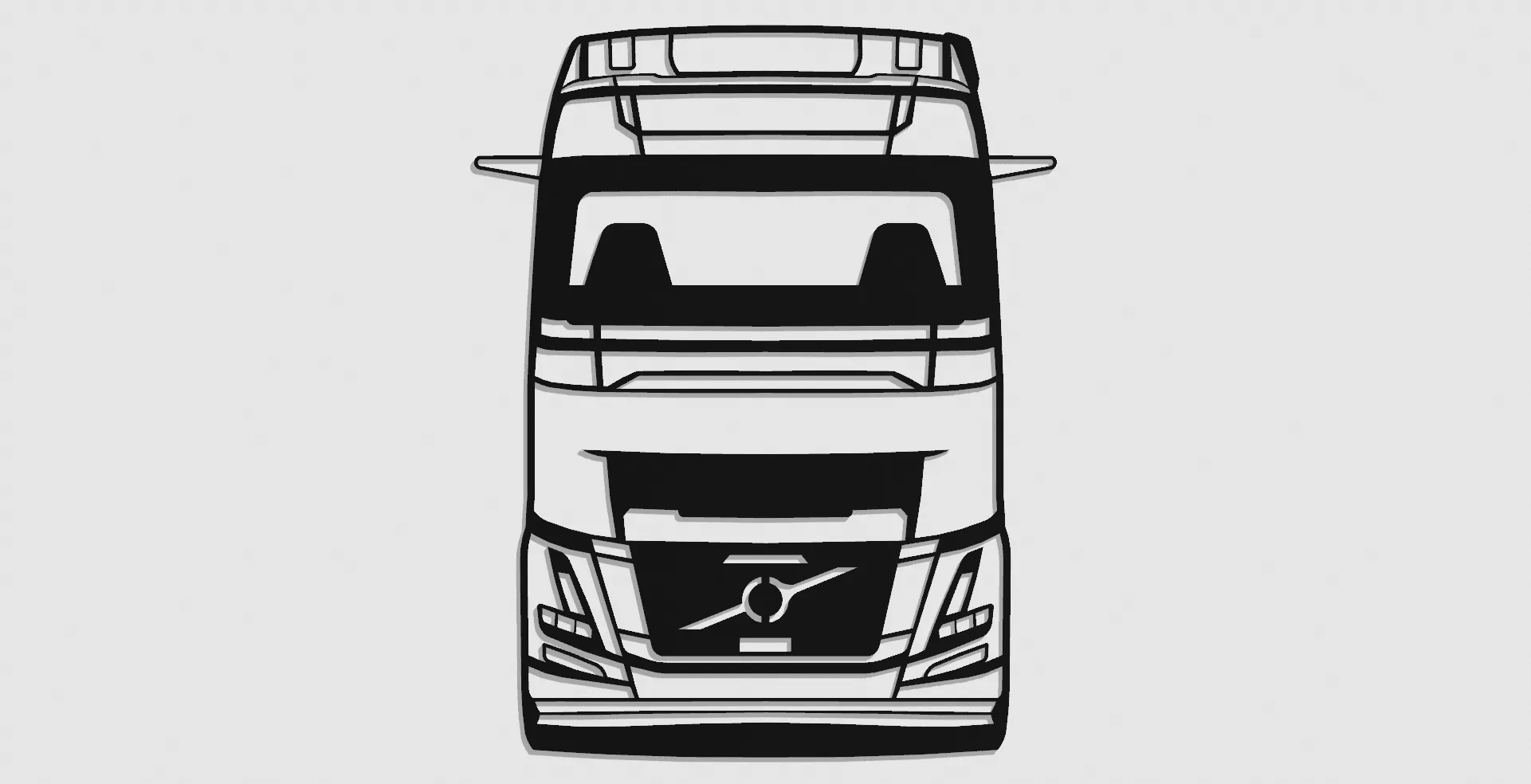 Vehicles & Machinery STL Download - Volvo FH16 Aero front silhouettesby ...