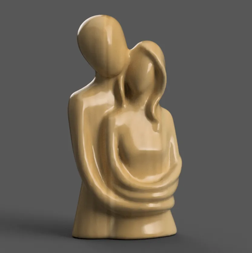 Sculptures & Artworks STL Download - Romantic Couple Hug Statue 3D ...