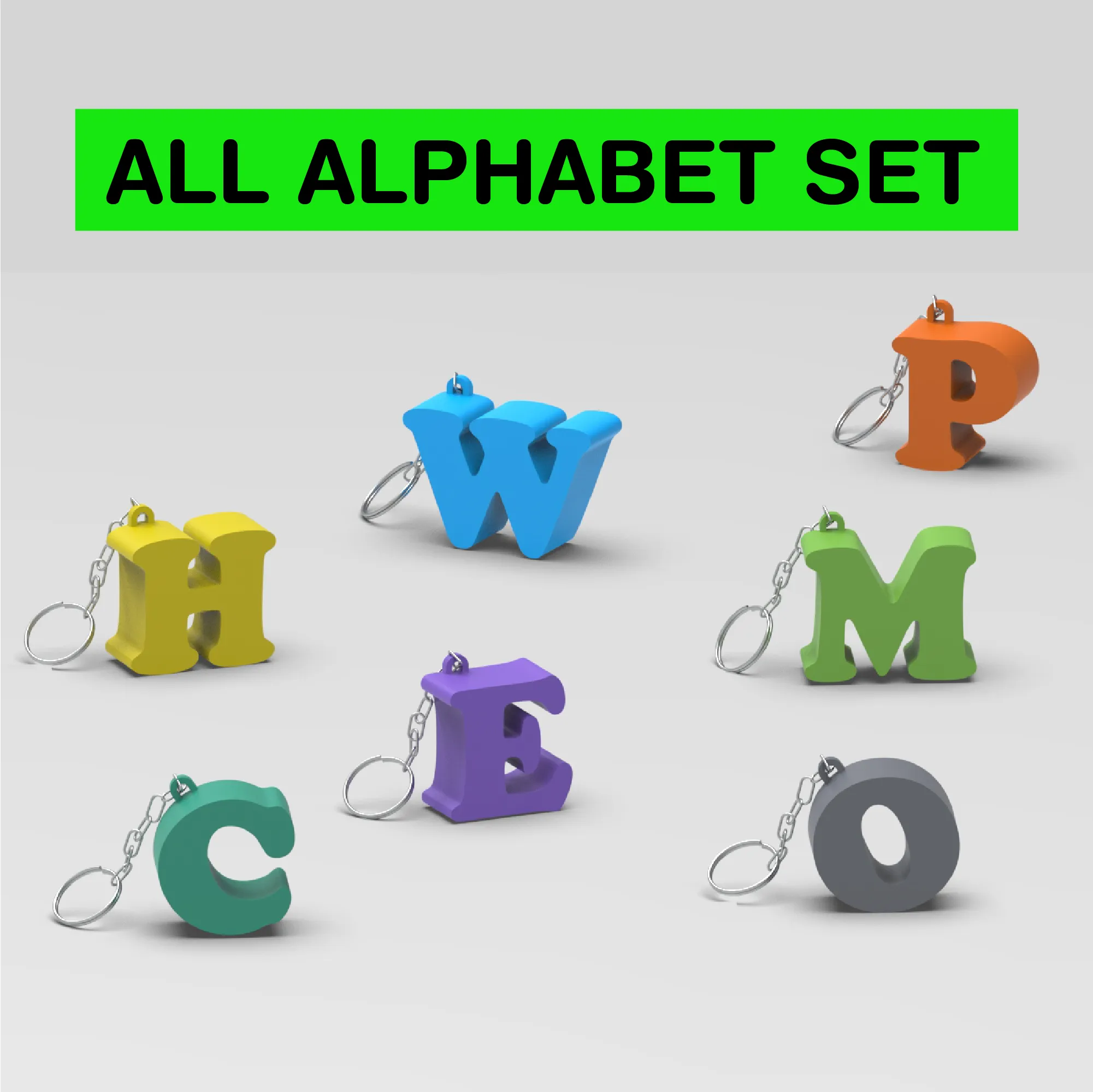 3D Printer Files | 3MF File | Letters Keychain Pack, All Alphabet ...