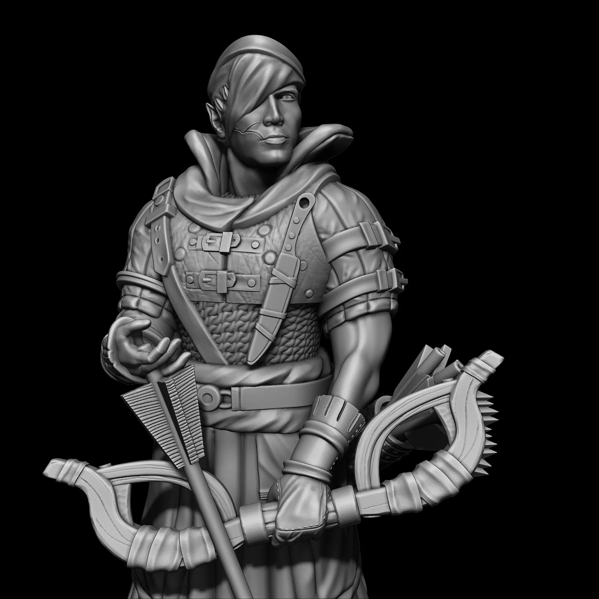 Characters & Creatures STL Download - Elf Archer Commanderby GALAXIARUM 3D