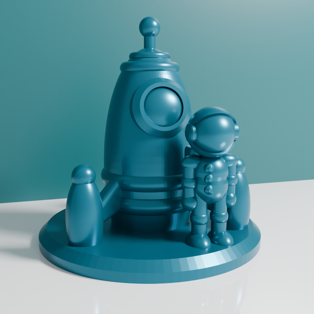 rocket spaceship and astronaut | 3D models download | Creality Cloud