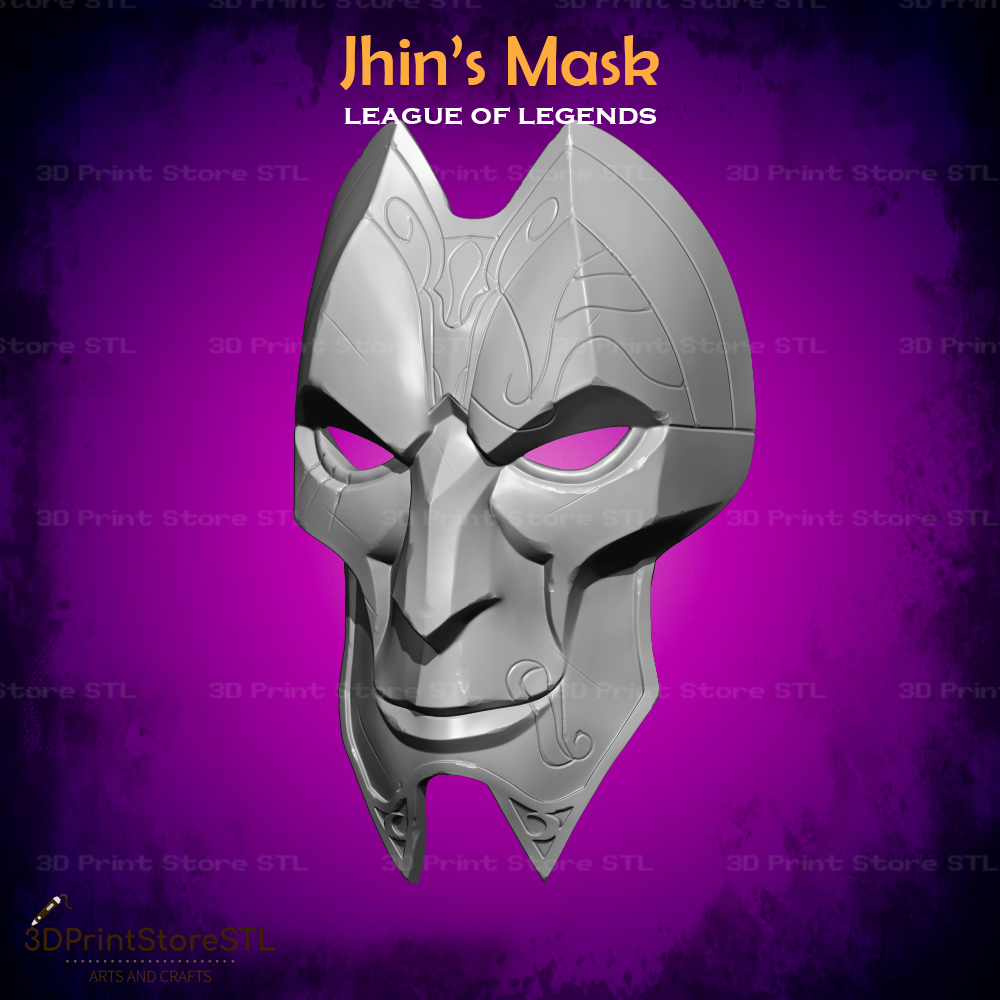 Jhin Mask Cosplay League of Legends - STL File | 3D modeller indir ...