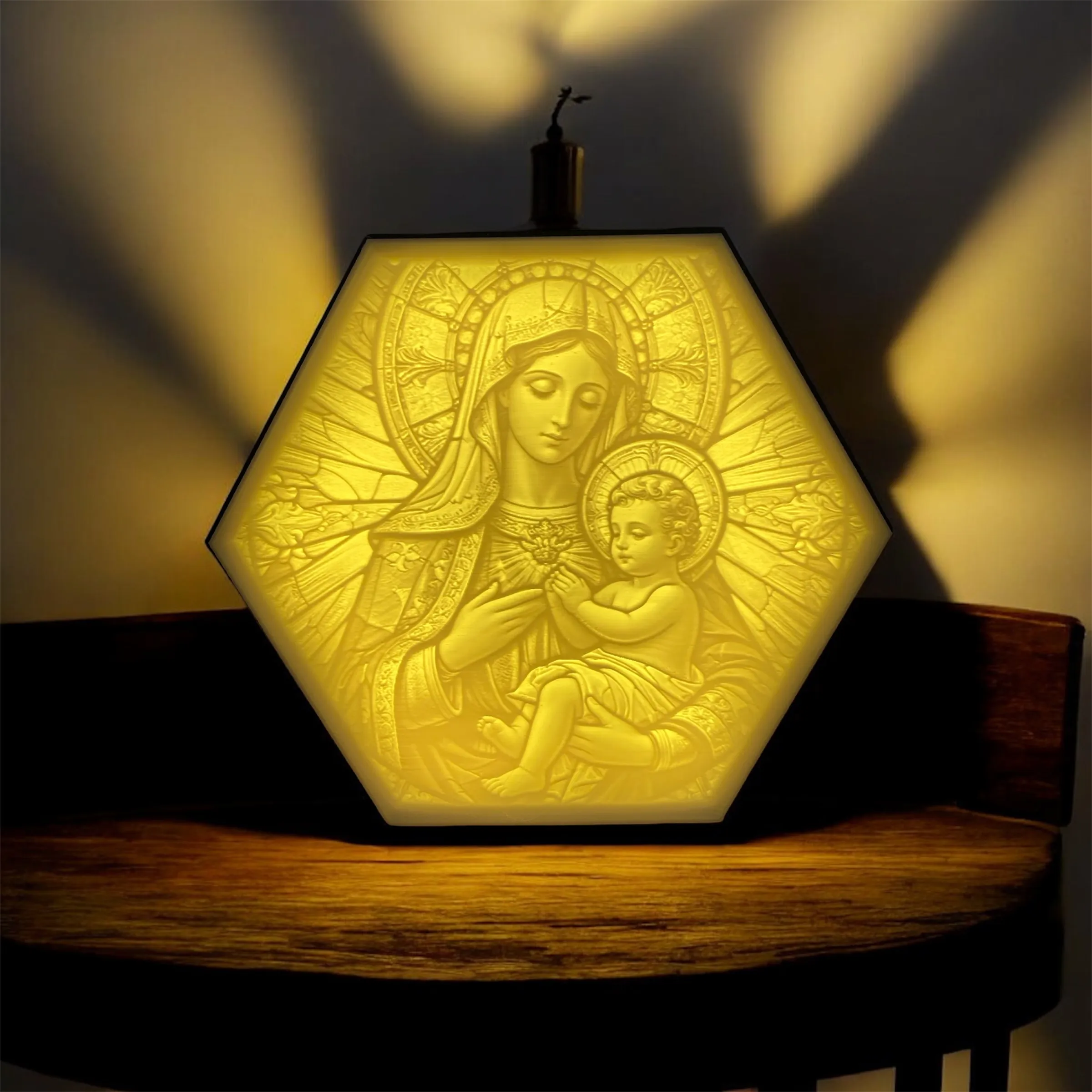 3D Printer Files | 3MF File | Hexagon Lamp LED RGB - Jesus - Gott ...