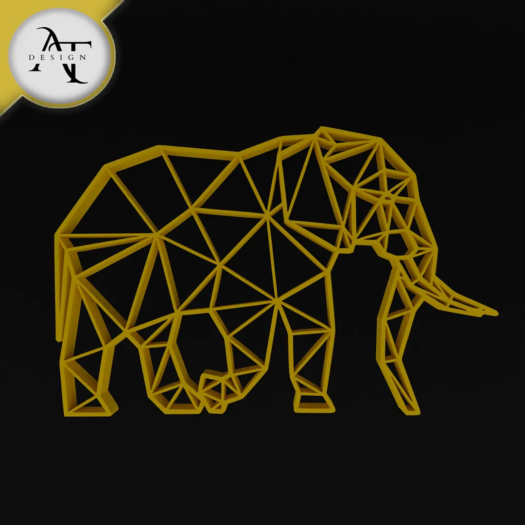 Home Decorations & Ornaments STL Download - Elephant - Geometric - 2D ...