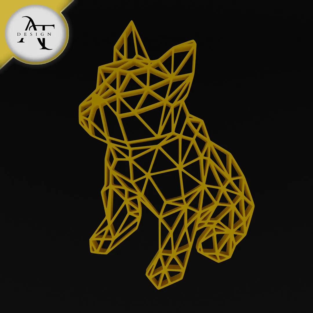 Digital Art STL Download - Dog - Geometric - 2D Wall Art Decorby AT Design