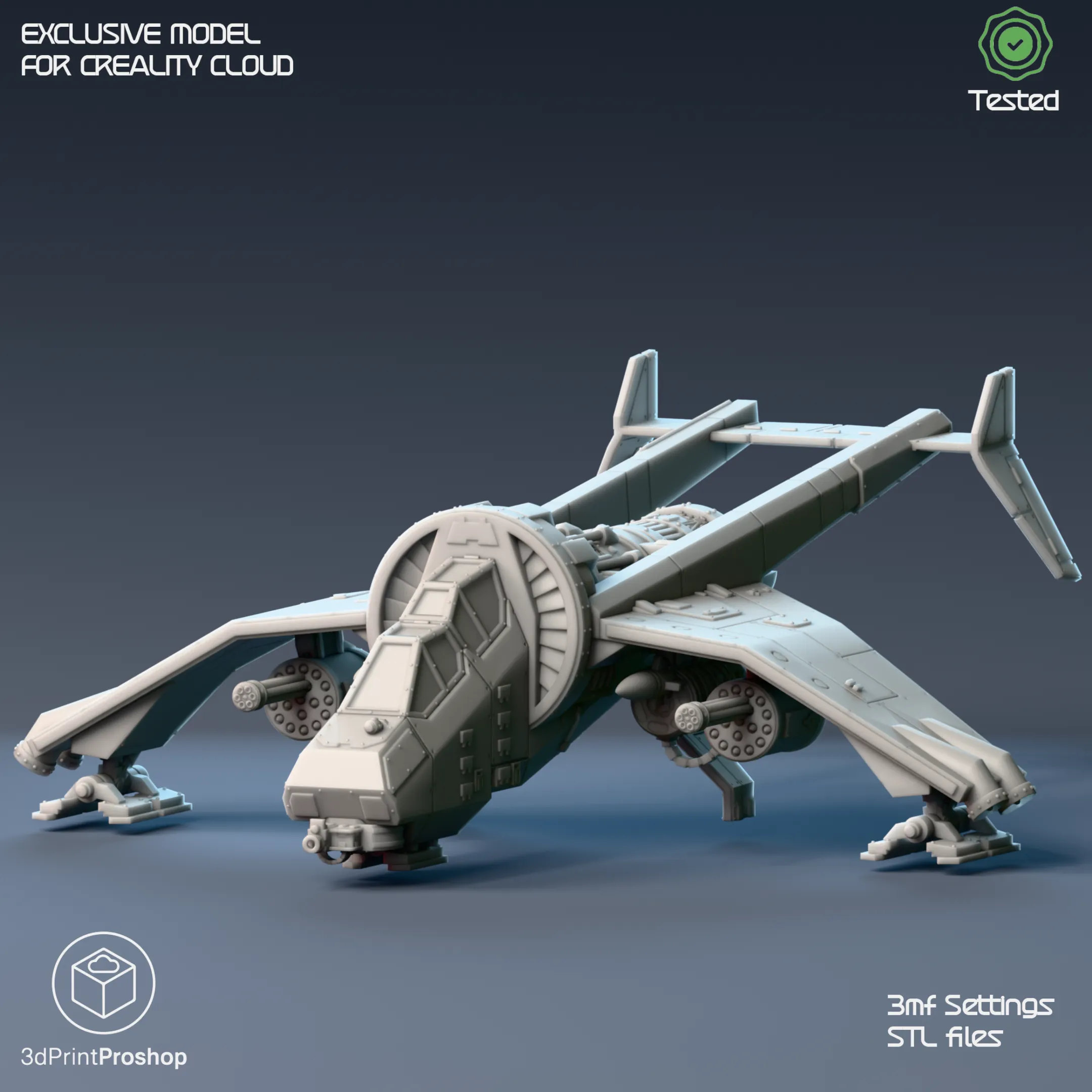 Archivos de impresora 3D | Archivo 3MF | 🦅 Vulture Gunship Multipart ...