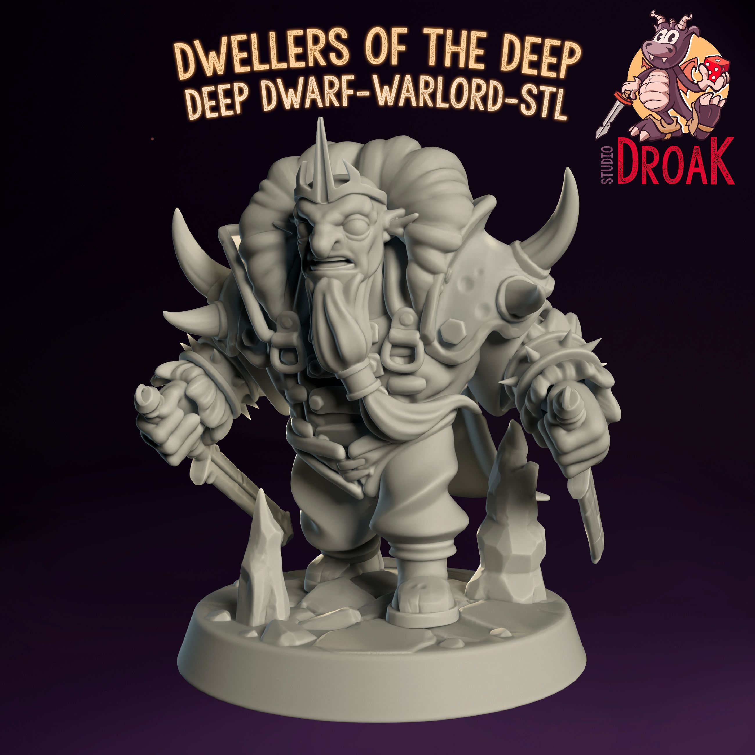 Deep Dwarf Warlord - Dwellers of the Deep | 3D models download ...